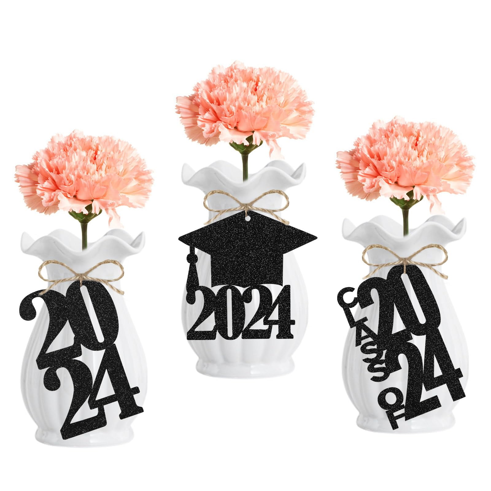 Black Glitter 2024 Graduation Cutouts Tags Graduation Tags 2024, Class ...