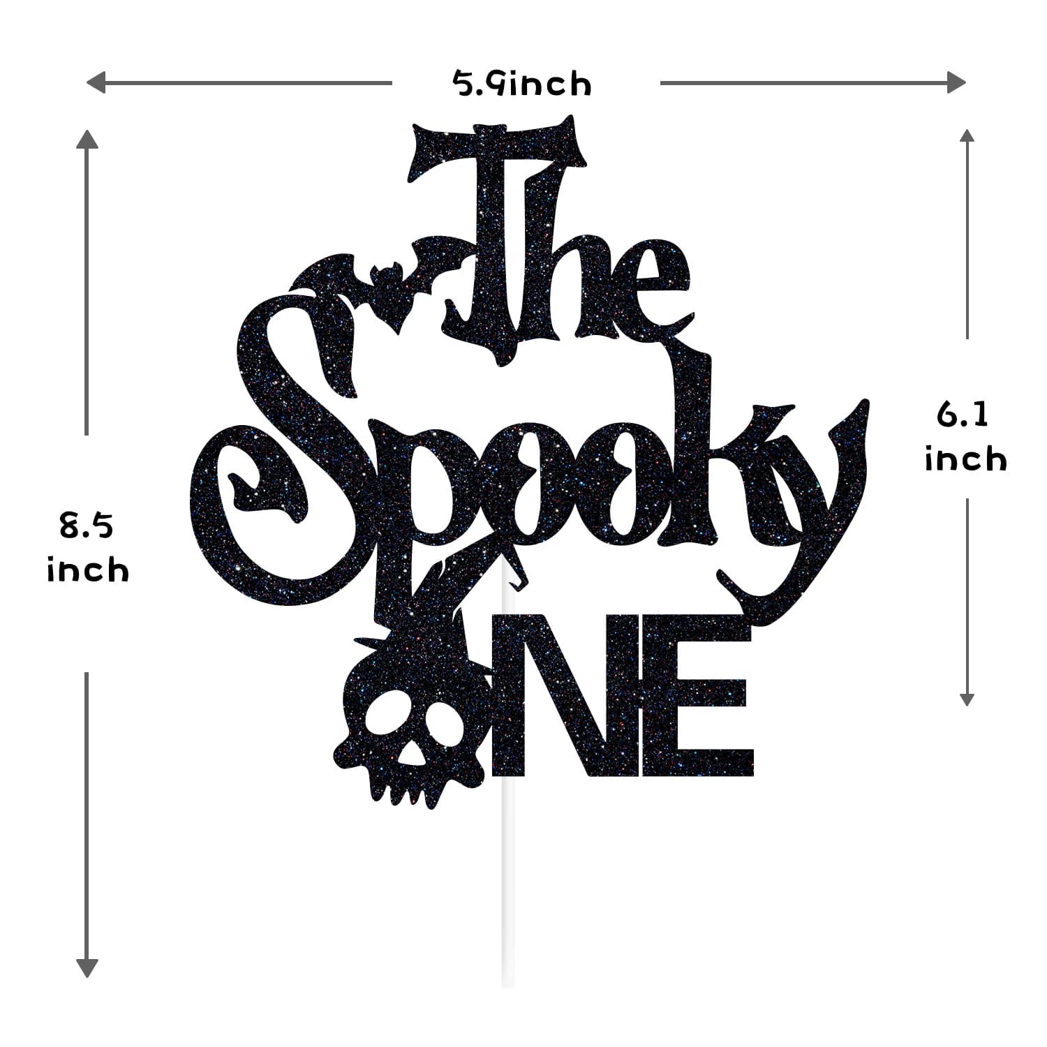 Black Glitter the AJH3 Spooky One Cake Topper, Spooky One/A Little Boo ...