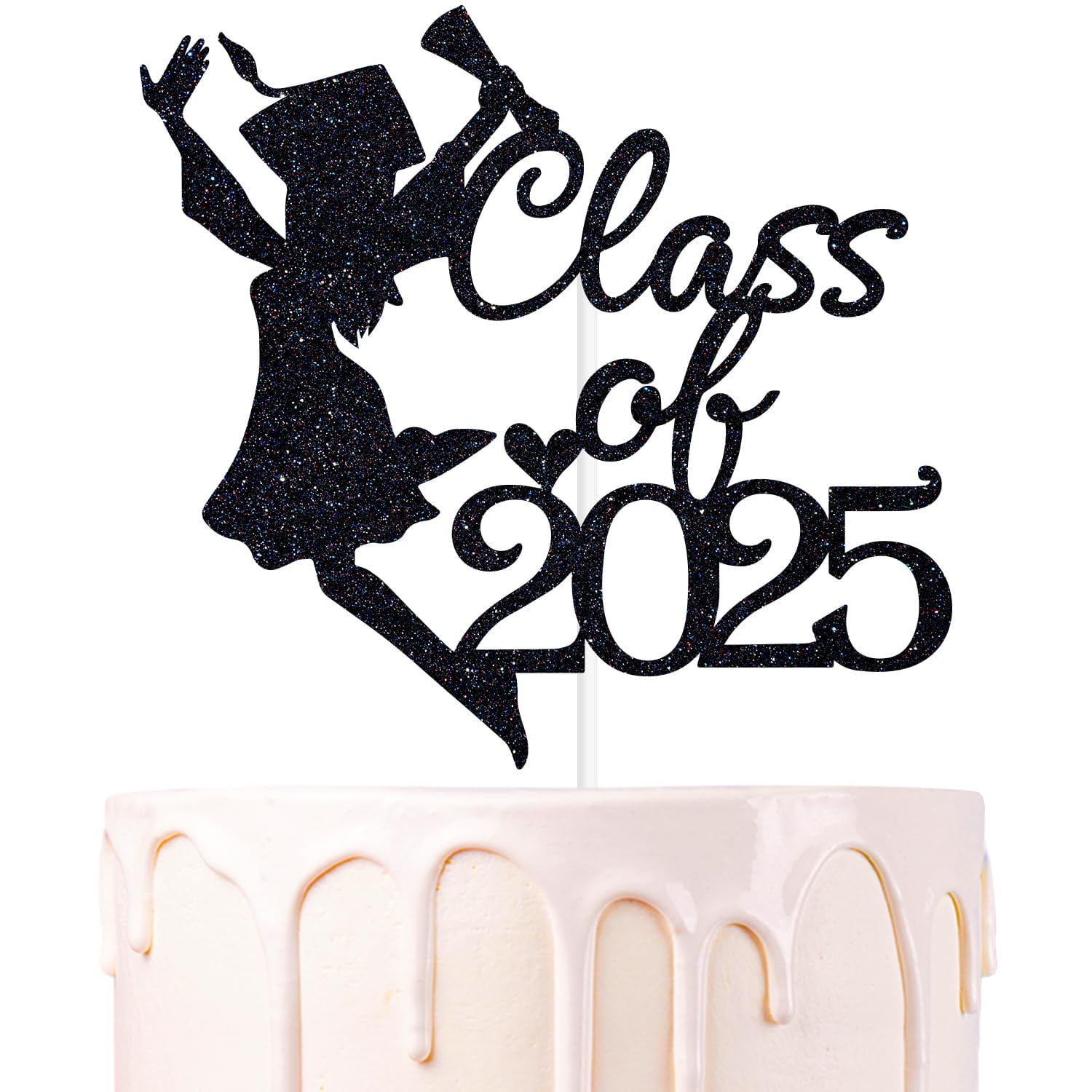 Black Glitter Class of 2025 Cake RST1 Topper, Congrats Grad 2025/You ...