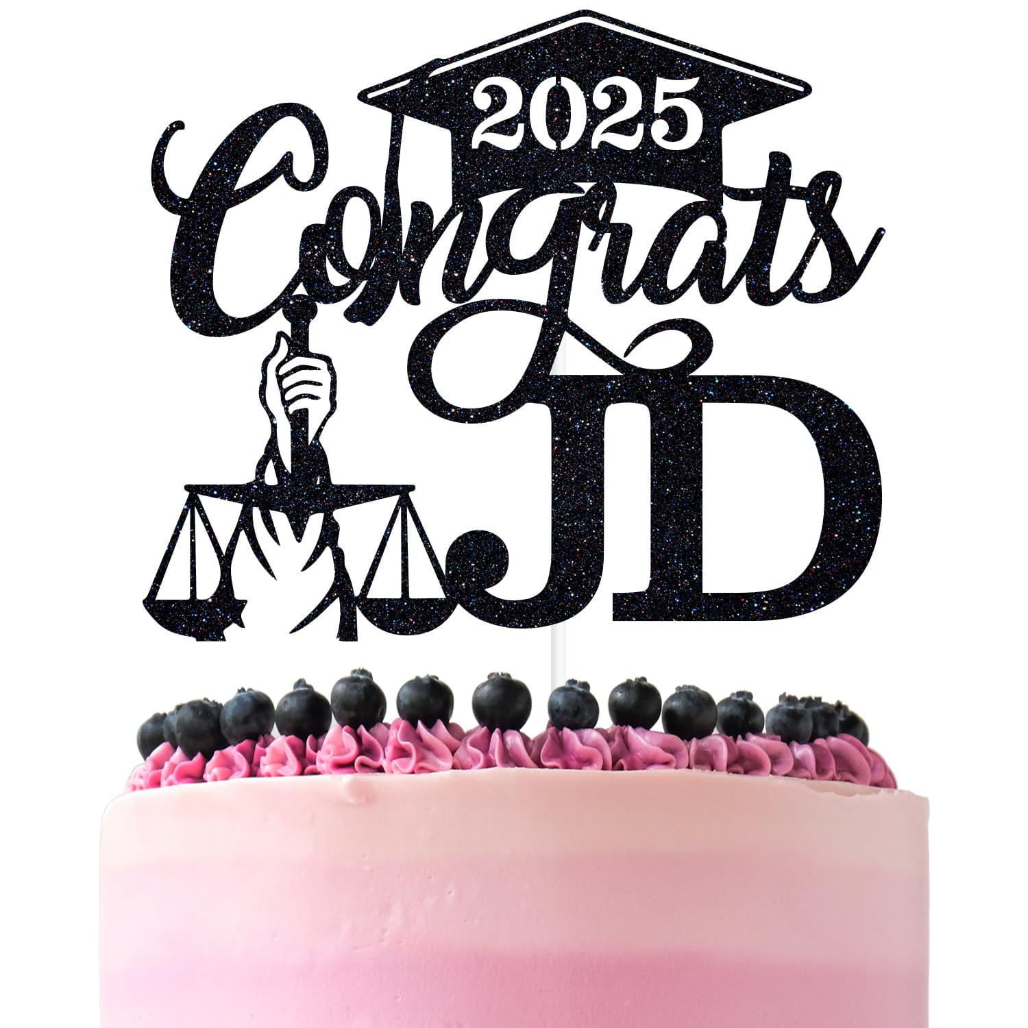 Black Glitter Congrats JD Cake Topper, Congrats H2FSDLawyer/Future ...