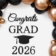Black Glitter Felt Graduation Banner 2026 Letter Party Decorations ...