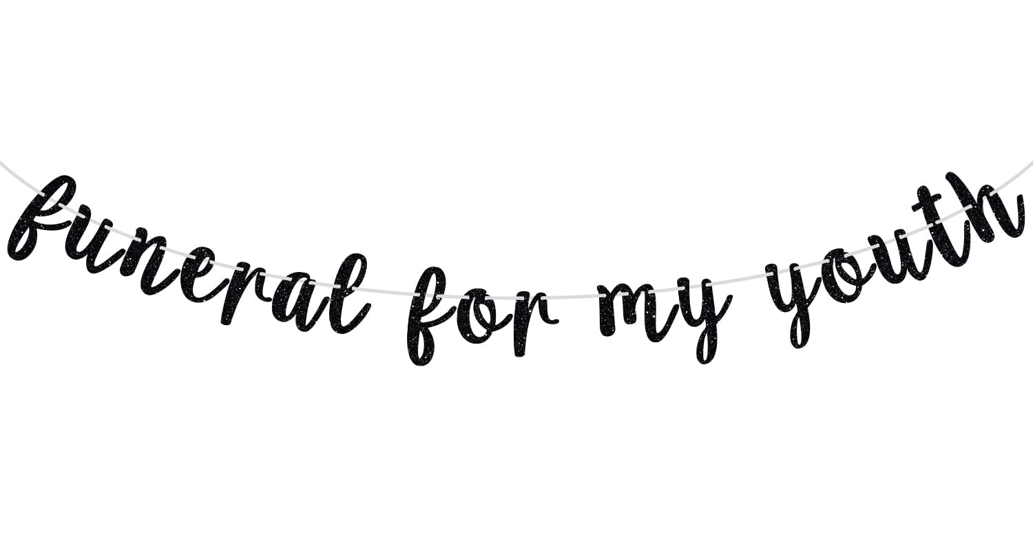 Black Glitter Funeral for My Youth Banner, Death to My Youth/Here Lies ...