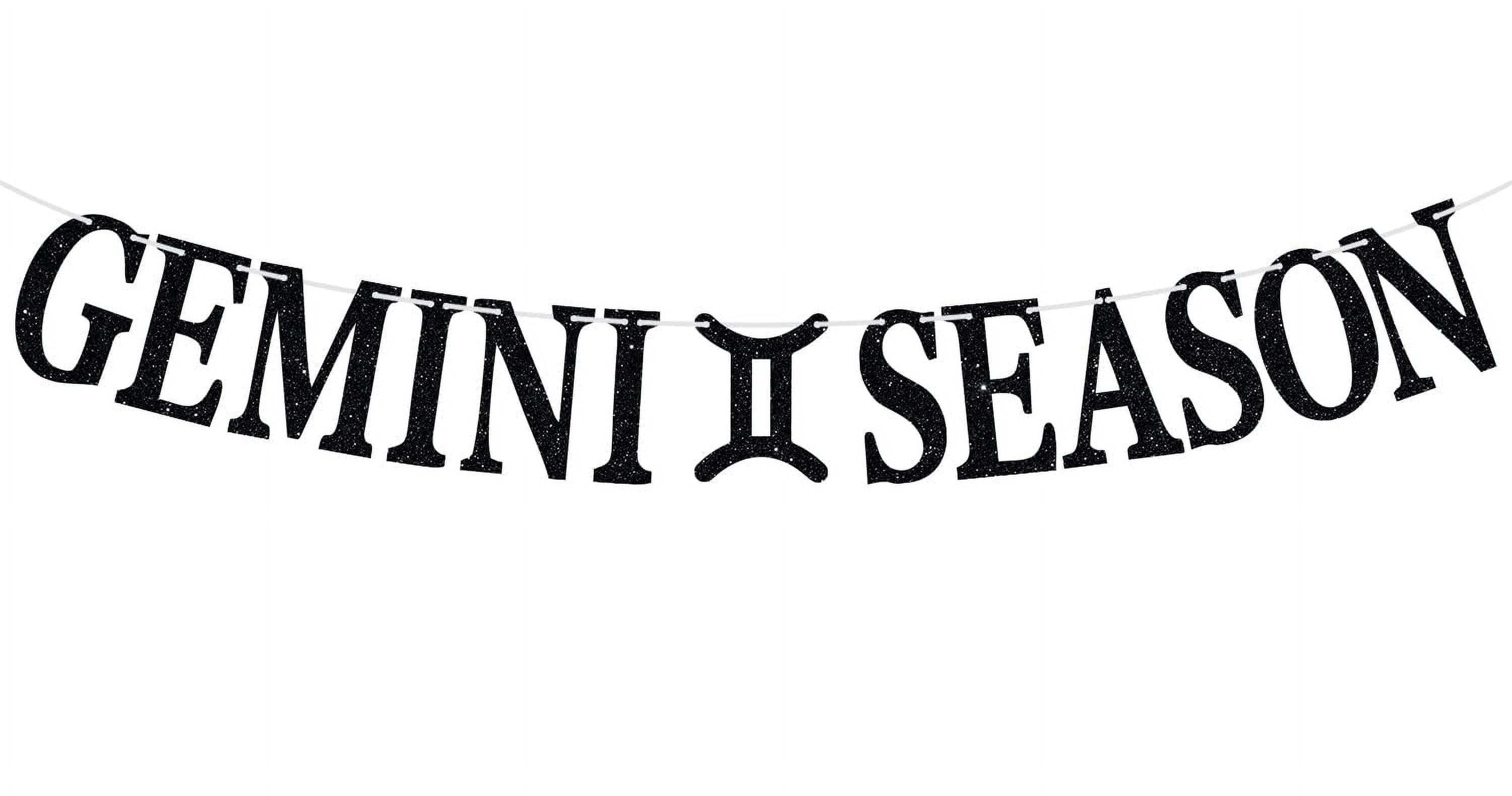 Black Glitter Gemini Season CM31 Banner, Happy Birthday Gemini Bunting ...