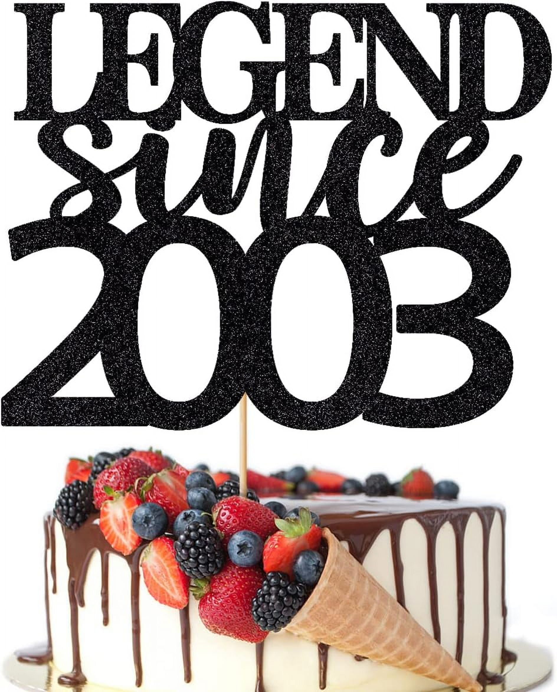 Black Glitter Legend Since 2003 Cake Topper,Happy 21st Birthday Cake ...