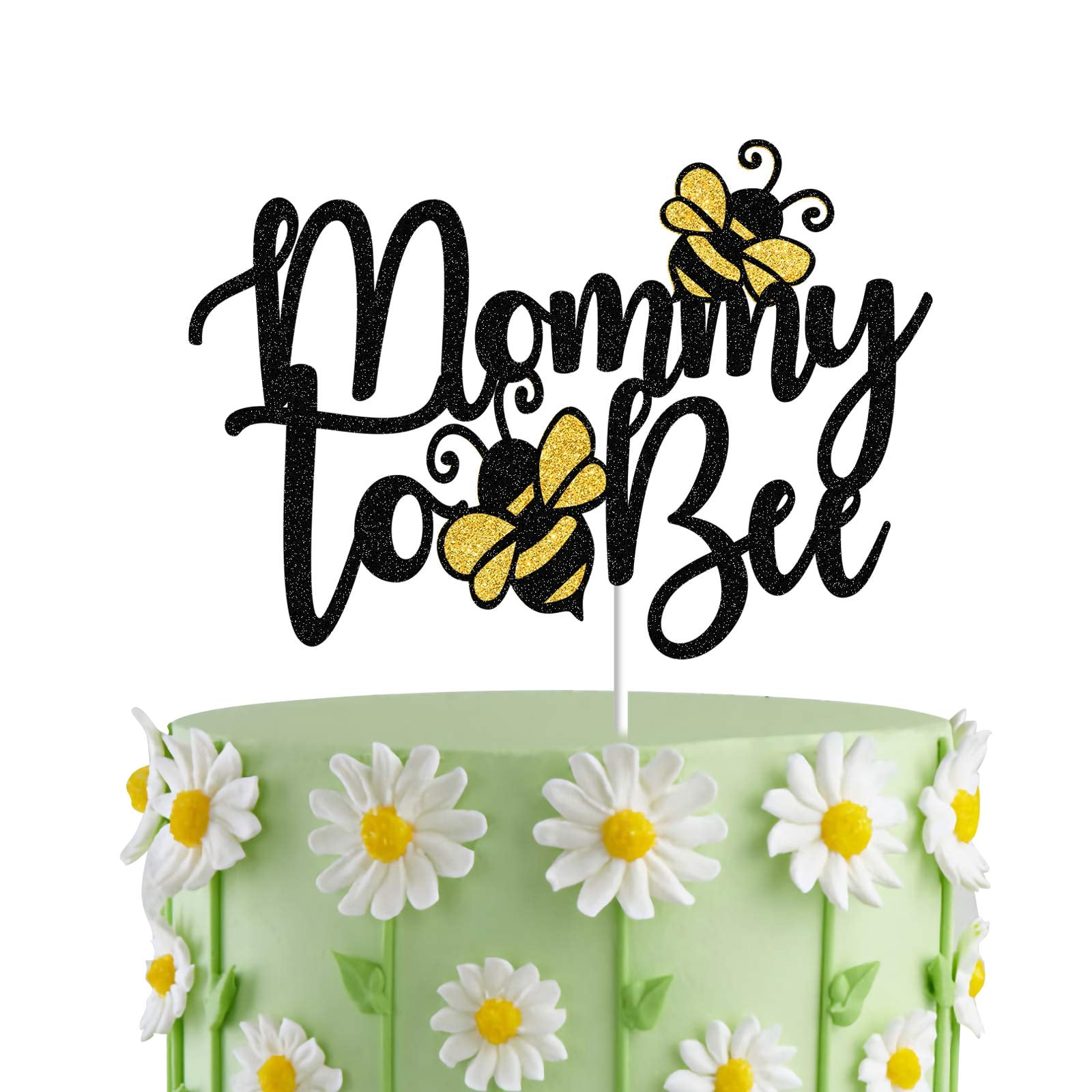 Black Glitter Mommy SCH4 to Bee Cake Topper,What Will It Bee?Cake Cake ...