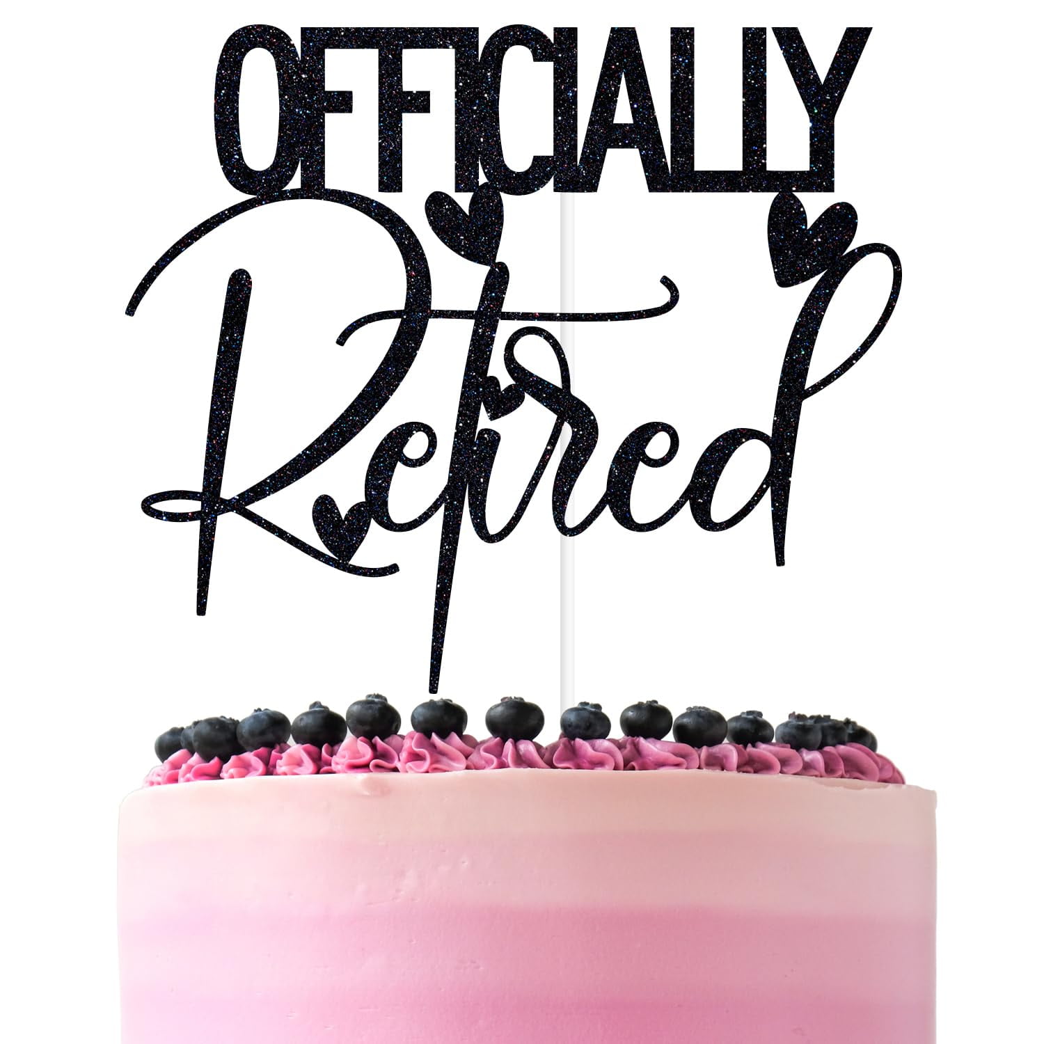 Black Glitter Officially Retired Cake Topper, I'm H2FSDRetired Ask ...