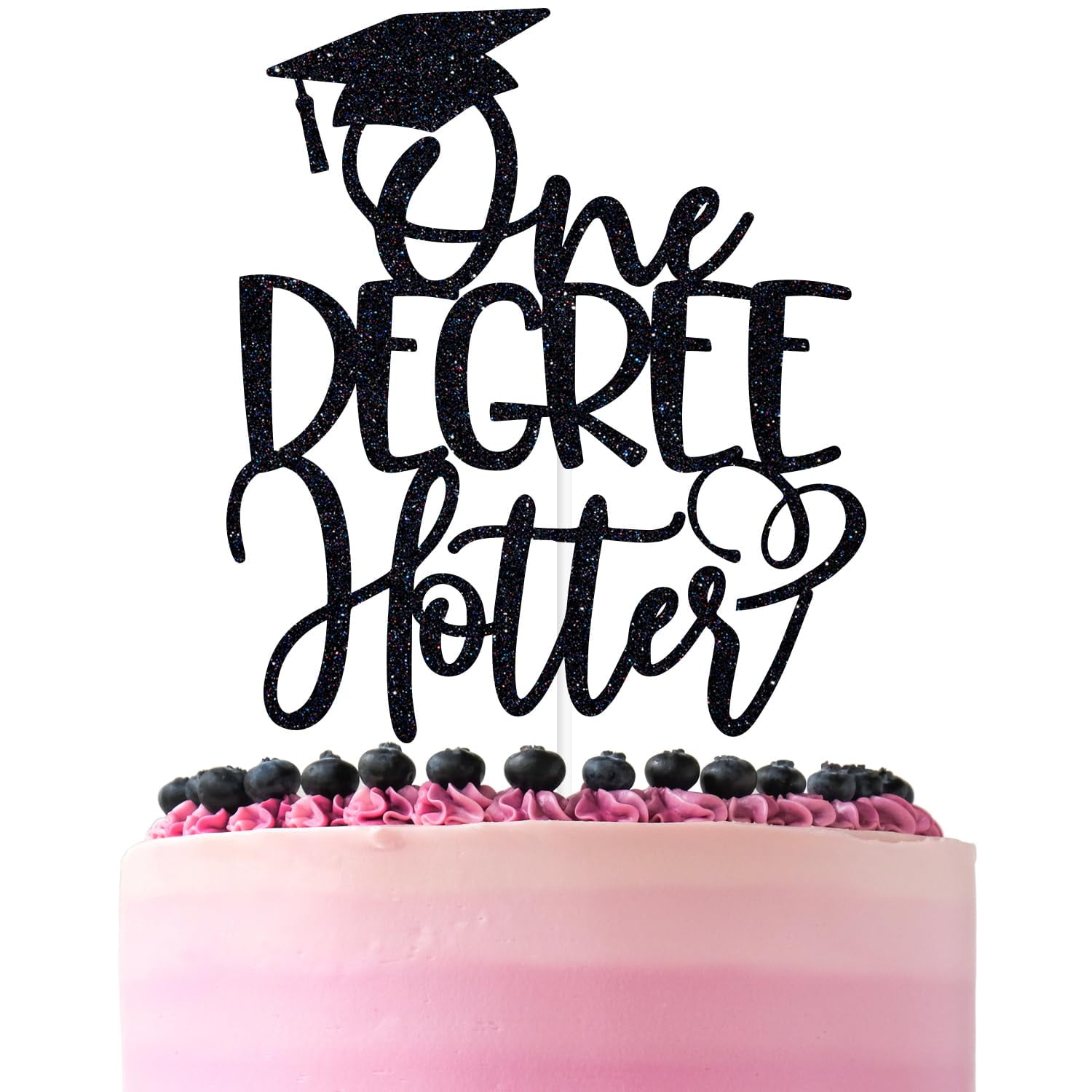 Black Glitter One Degree Hotter Cake AIS1 Topper, Big Degree Energy ...