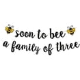 Black Glitter Soon To Bee A Family Of Three Banner, Bee Baby Shower ...