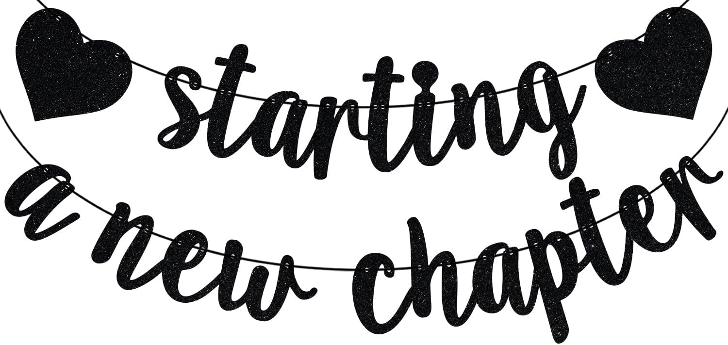 Black Glitter Starting A New Chapter Banner, the Beginning of the New ...