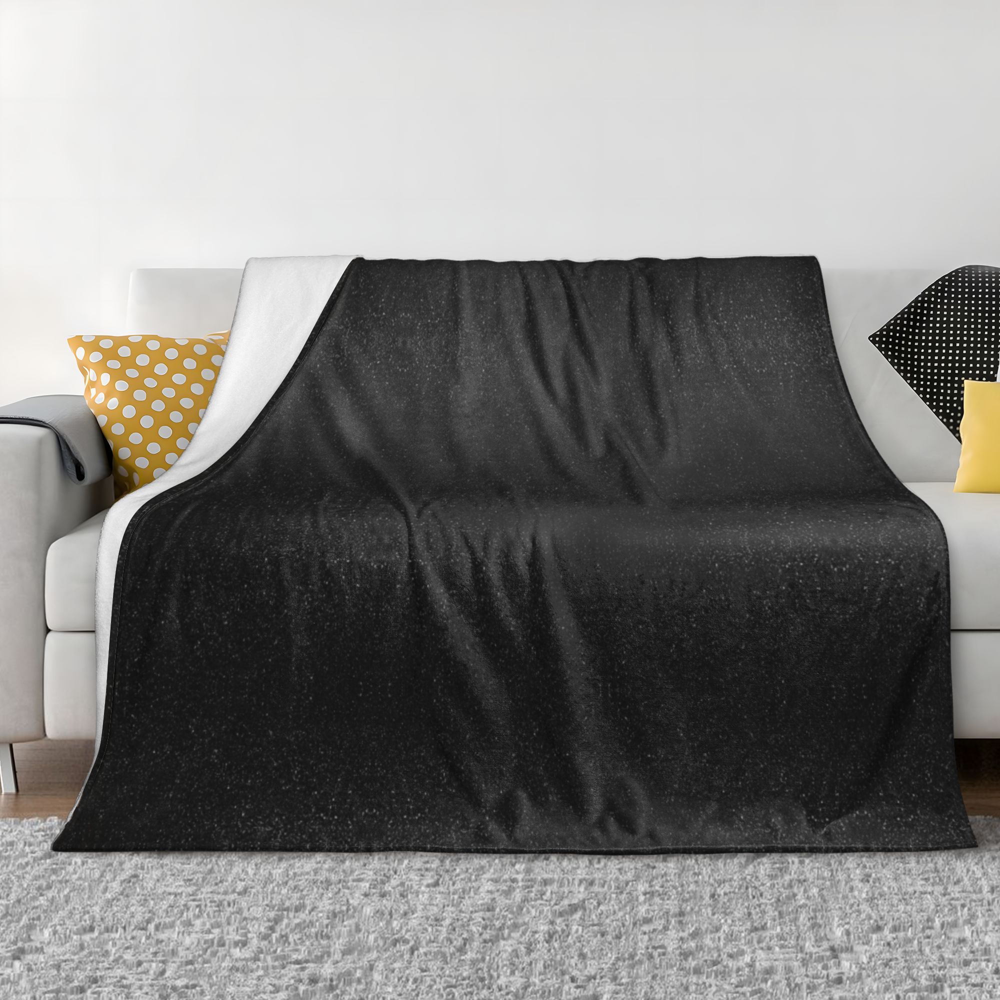 Black Glitter Throw Blankets 50"X40" Lightweight Cozy Soft Warm Flannel ...