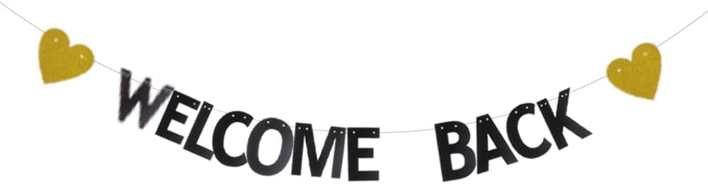 Black Glitter Welcome Back To School Party Decorations banner,Returning ...