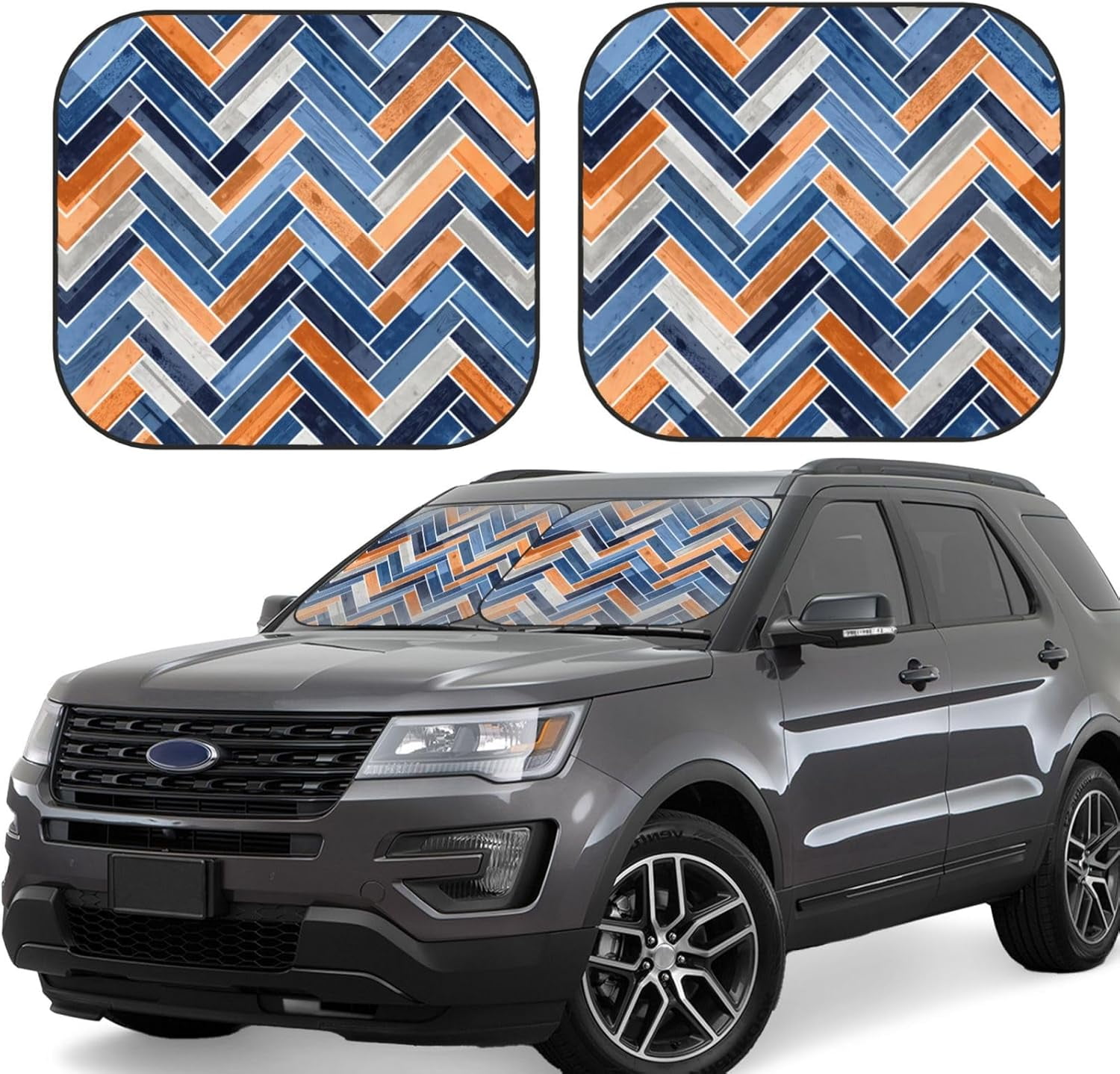 Black Glitter Windshield Sun Shade Reflective Technology Foldable 2 ...