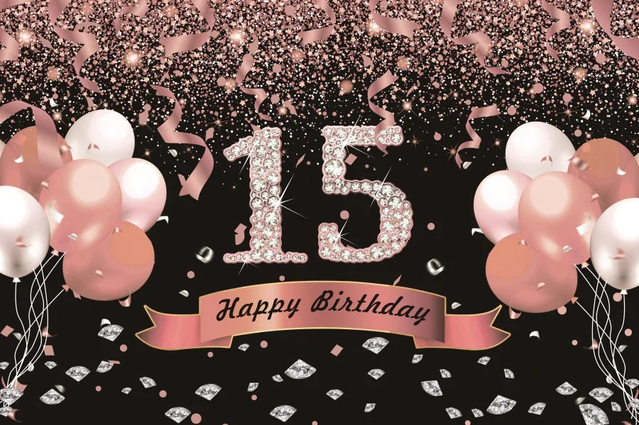 Black Glod 15th Backdrop Gloden Crown Boys 15 Years Old Birthday Party ...