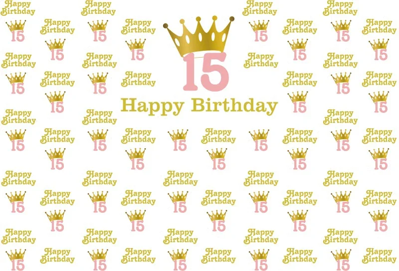 Black Glod 15th Backdrop Gloden Crown Boys 15 Years Old Birthday Party ...