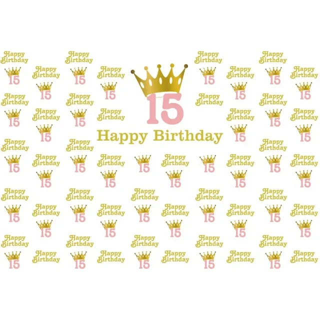 Black Glod 15th Backdrop Gloden Crown Boys 15 Years Old Birthday Party ...