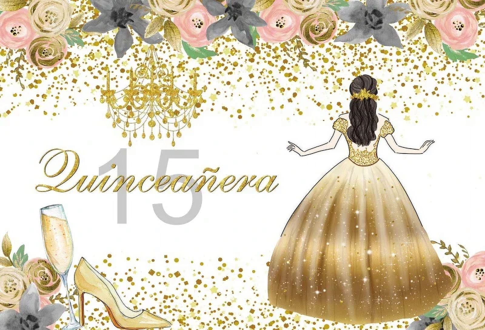 Black Glod 15th Backdrop Gloden Crown Boys 15 Years Old Birthday Party ...