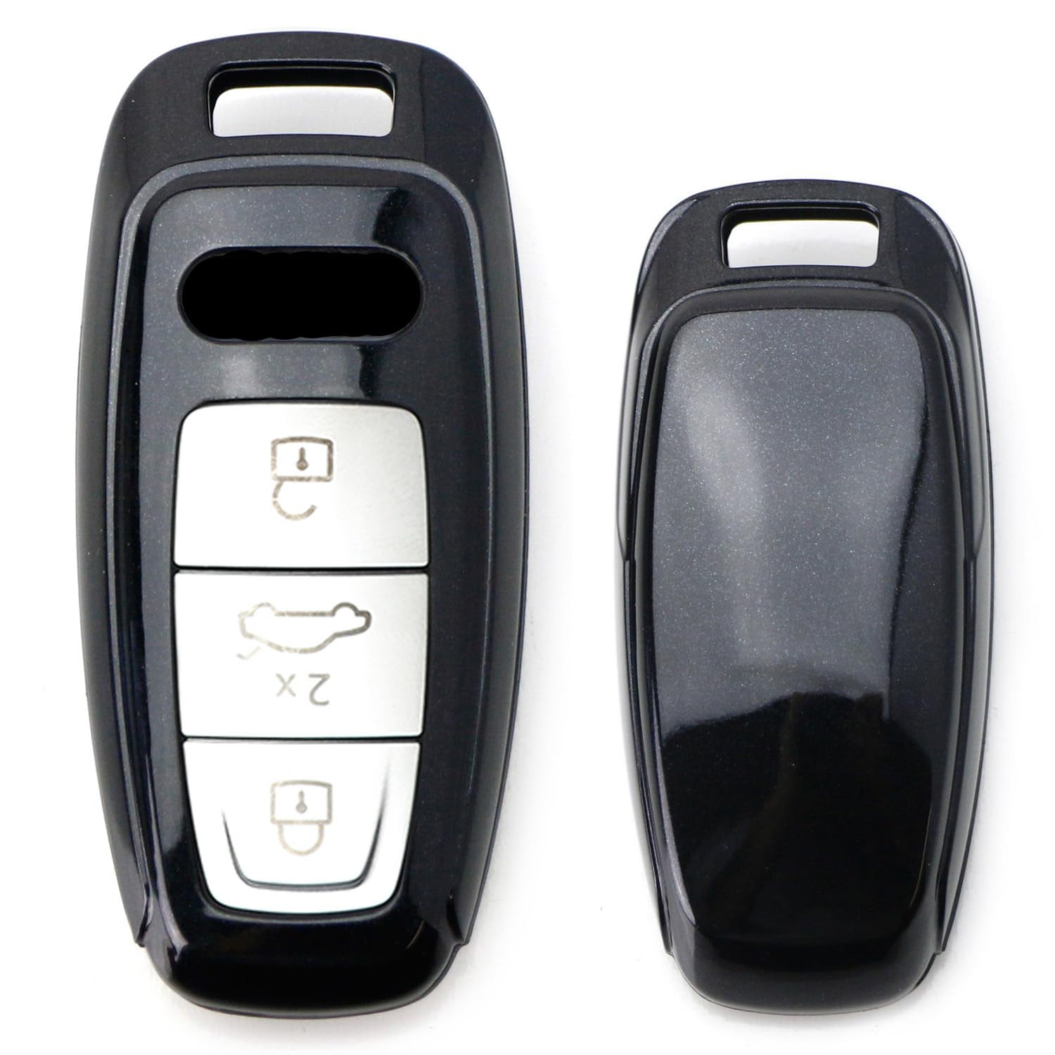 Black Gloss Finish Hard Shell Key Fob Cover Case, For 2019-up Audi A6 ...