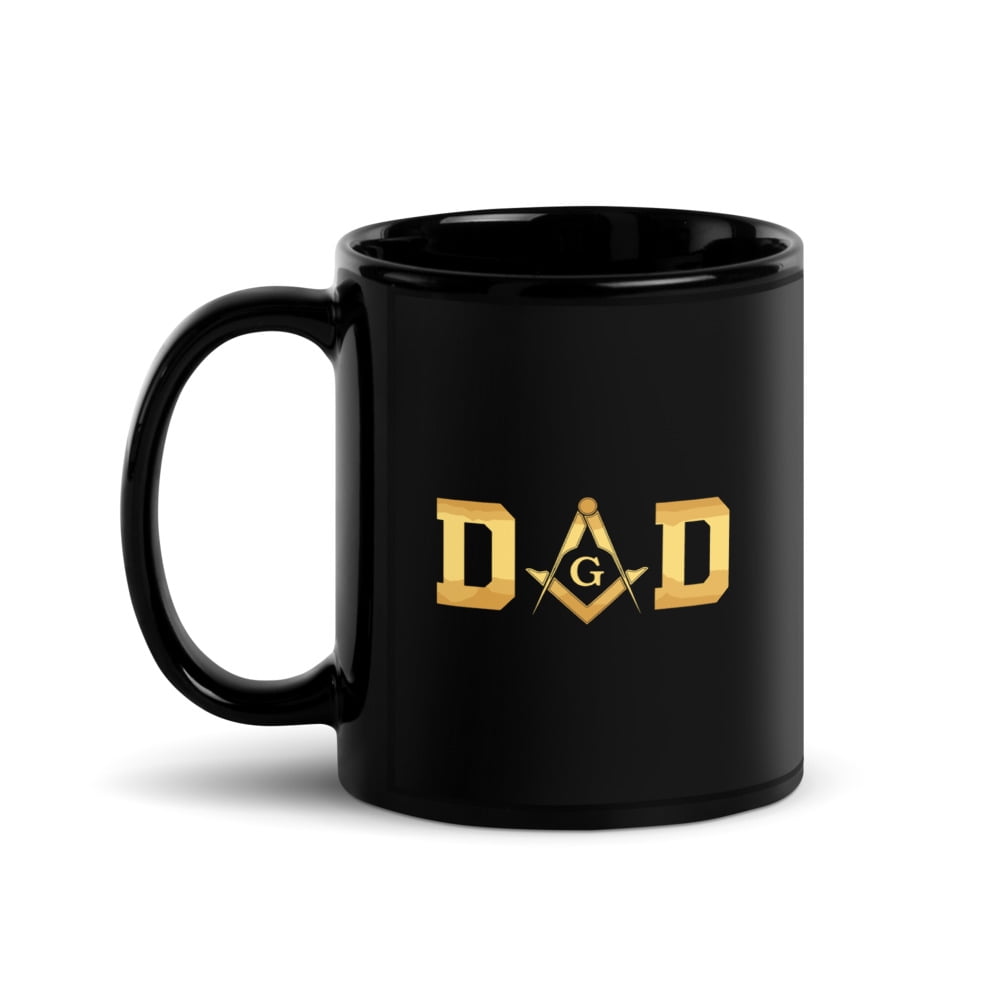 Black Glossy Mug, Mens Masonic Dad, Father's Day Gift Freemason , M ...