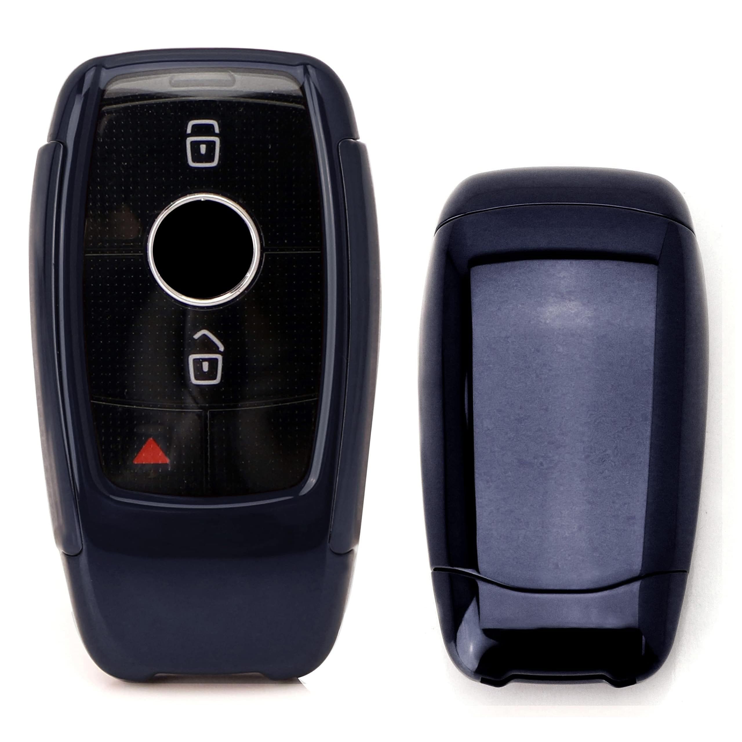 Black Glossy TPU Key Fob Cover w/Keypad Cover Panel For Mercedes 2017 ...