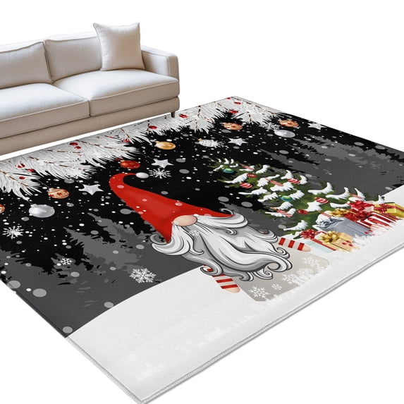 Black Gnomes Christmas Washable Rug 3x5 Area Rug for Living Room ...