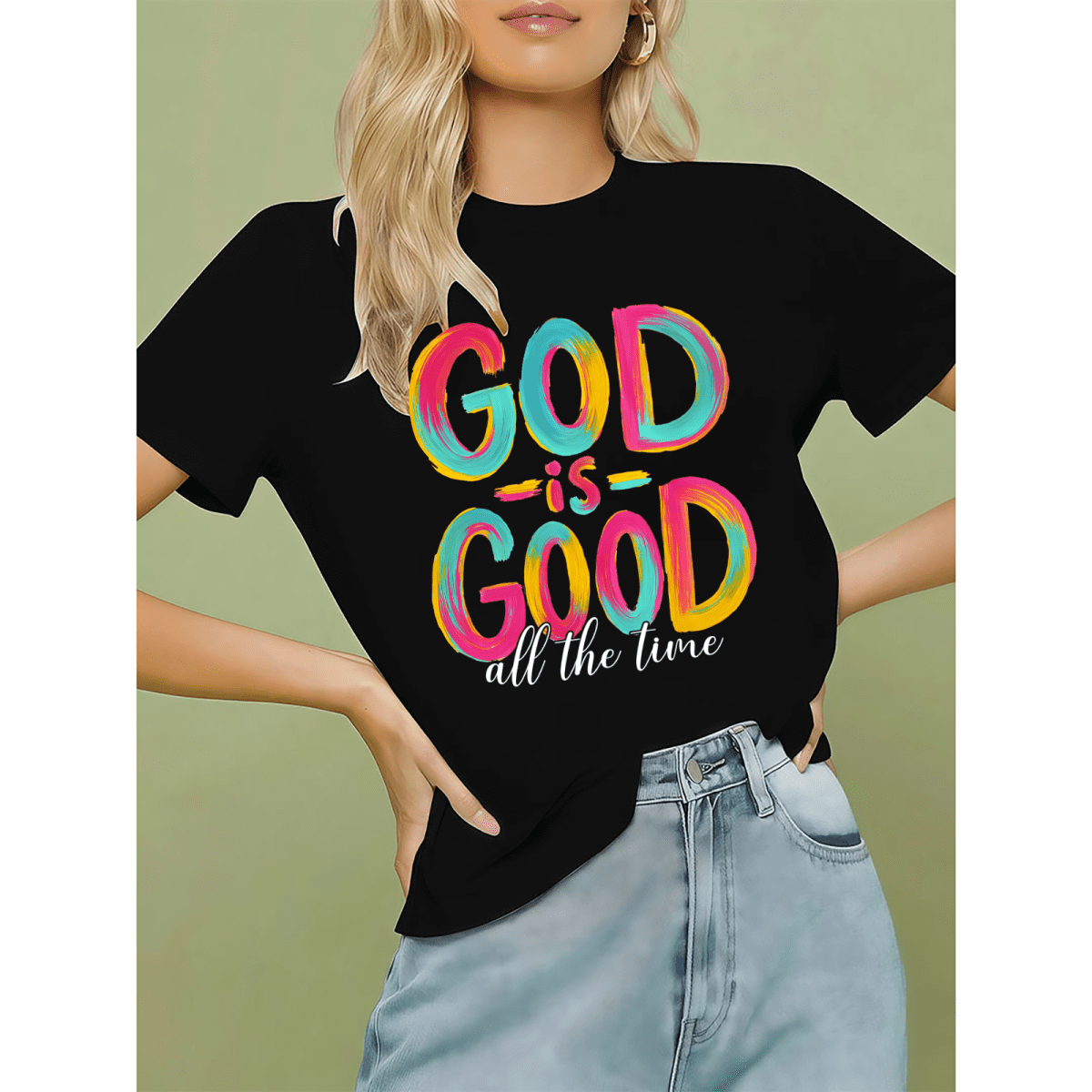 Black God Is Good Graphic Tees Print Tshirt Shirts Christian Faith ...