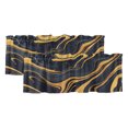 Black Gold 2 Panels Kitchen Valance, Marble Textures Abstract Art ...