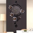 Black & Gold 3D Flower & Butterfly Luxury Wall Clock – Decorative ...