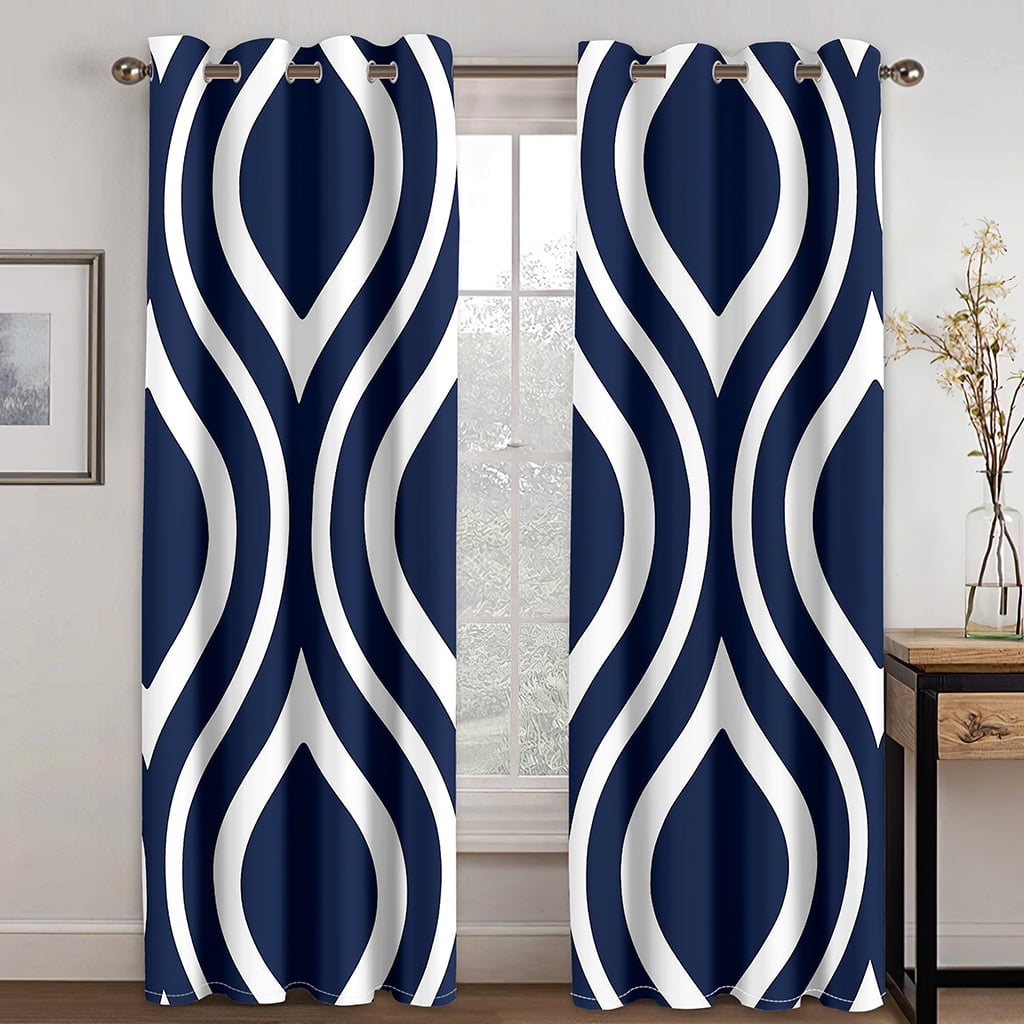 Black Gold Abstract Geometric Line Luxury Window Curtains Blinds for ...