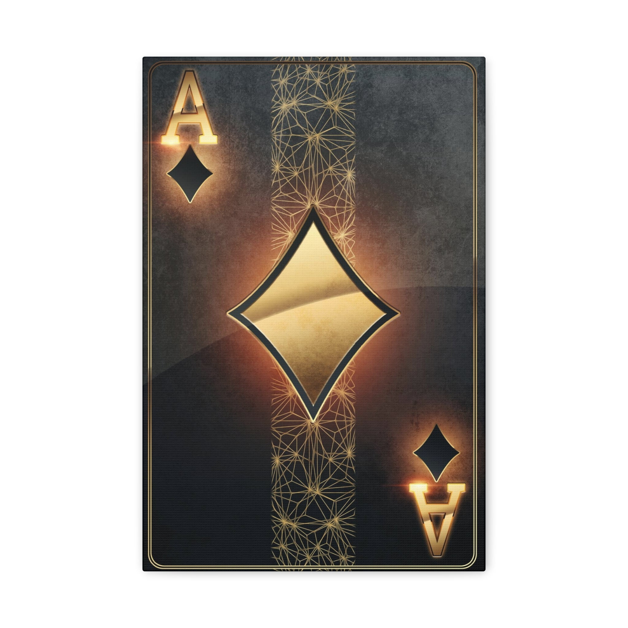 Black Gold Ace Of Diamonds Playing Card Canvas Wall Art for Home Decor ...