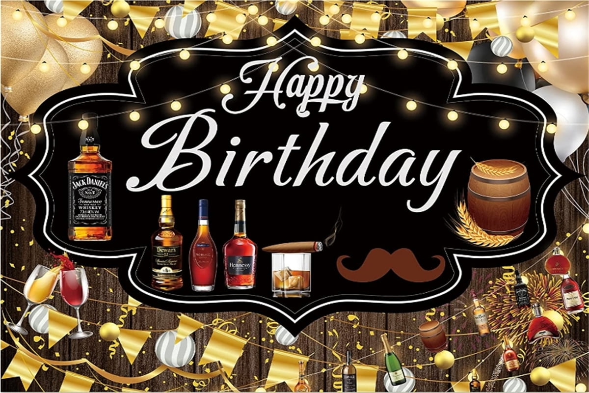 Black Gold Aged To Perfection Background Party r Whiskey Cheer And Beer ...