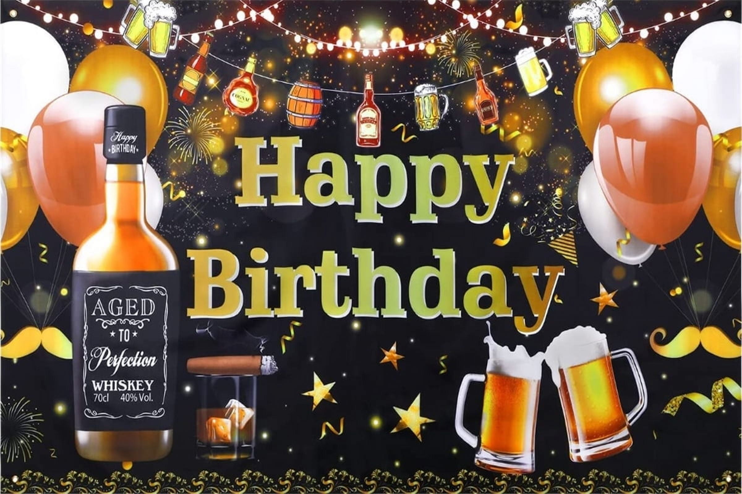 Black Gold Aged To Perfection Background Party r Whiskey Cheer And Beer ...