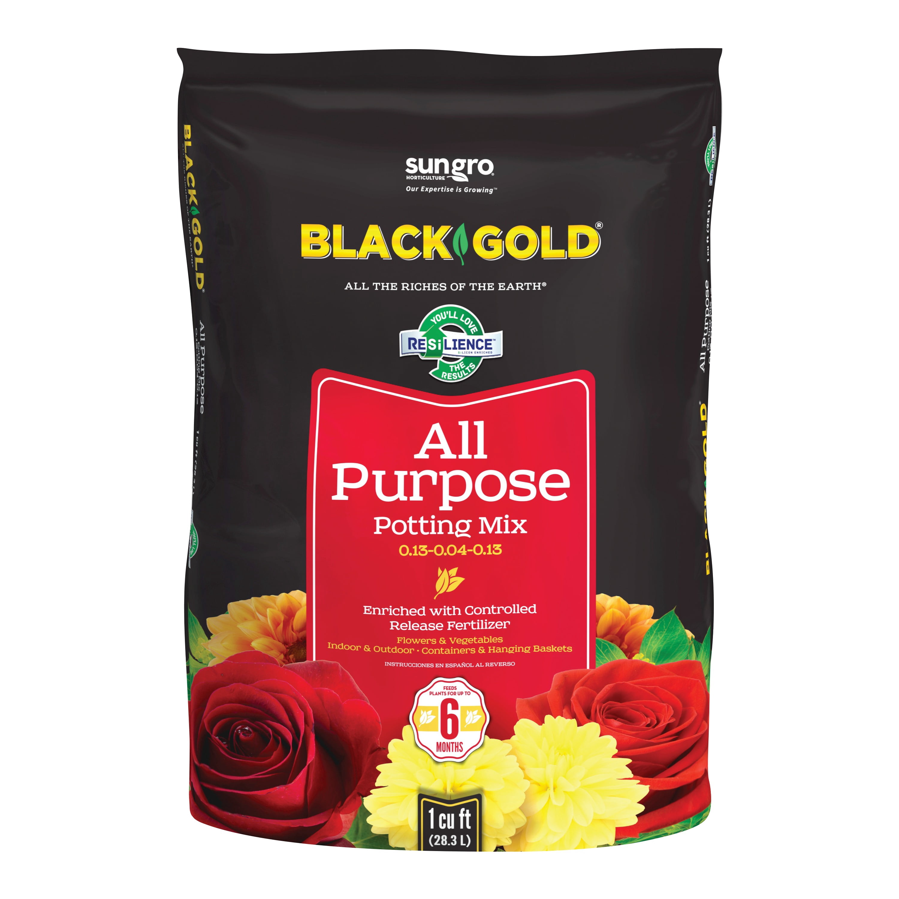 Black Gold All Purpose Potting Soil - Pack of 6 - Walmart.com
