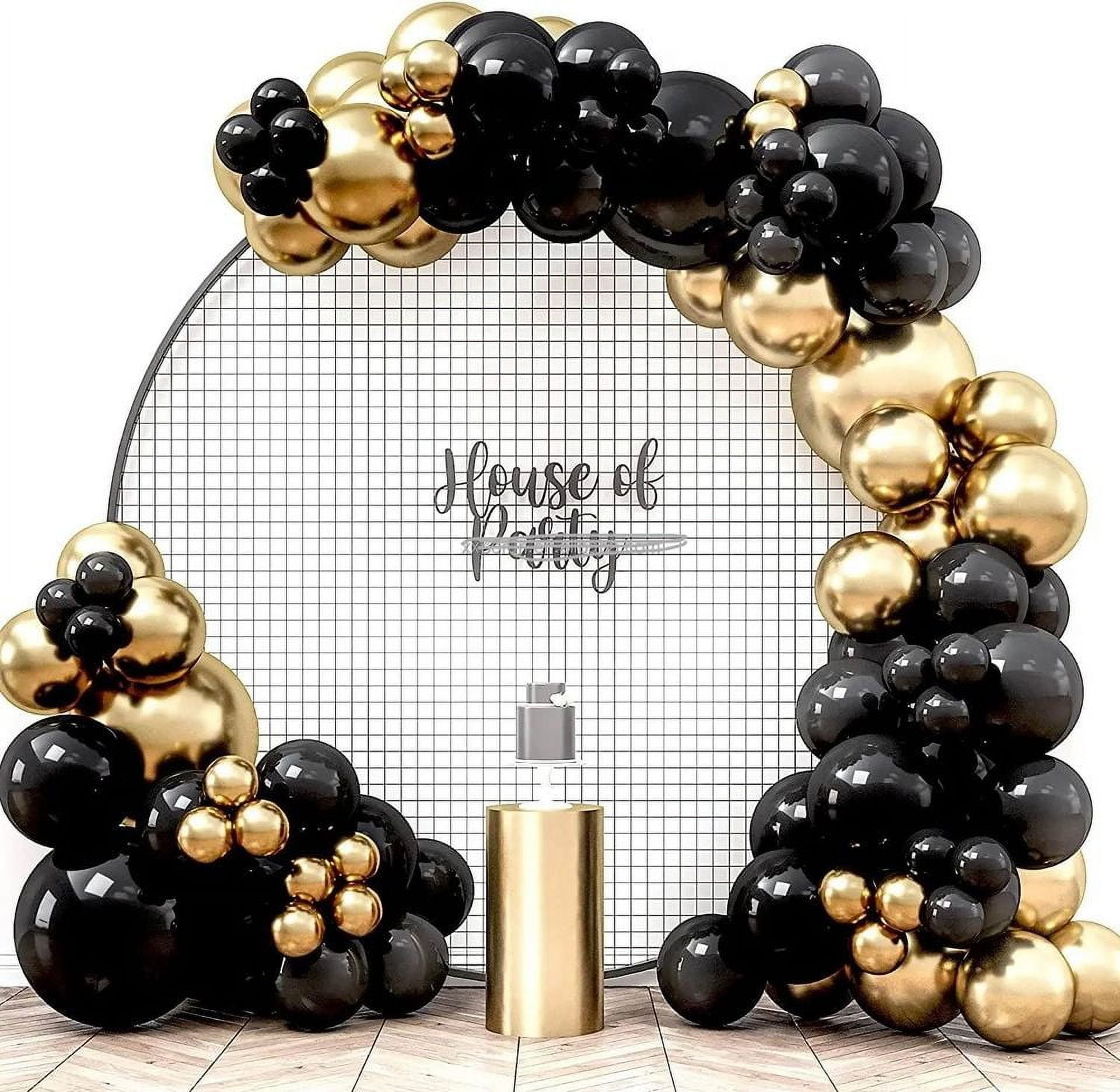Black & Gold Balloon Garland Arch Kit, Metallic Blue White and Silver ...
