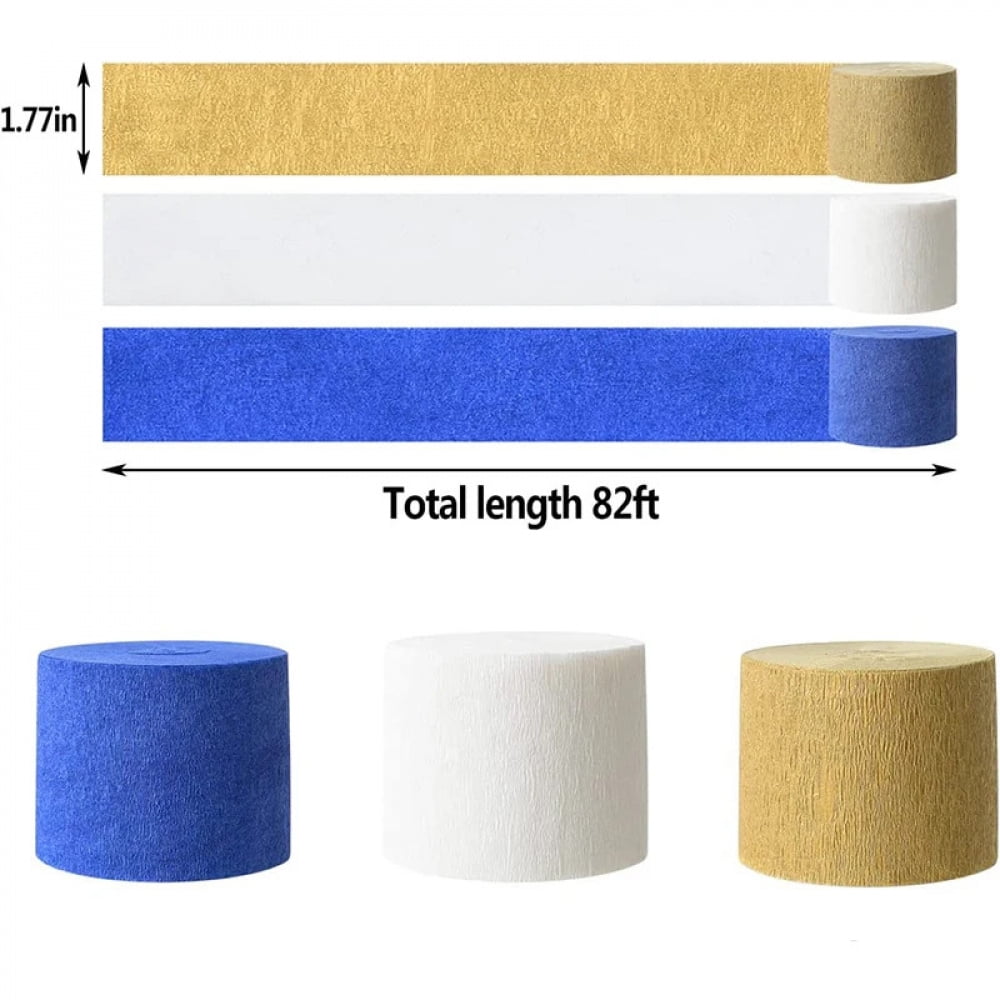 Black Gold Birthday Party Streamer Rolls Decoration Crepe Paper Gold ...