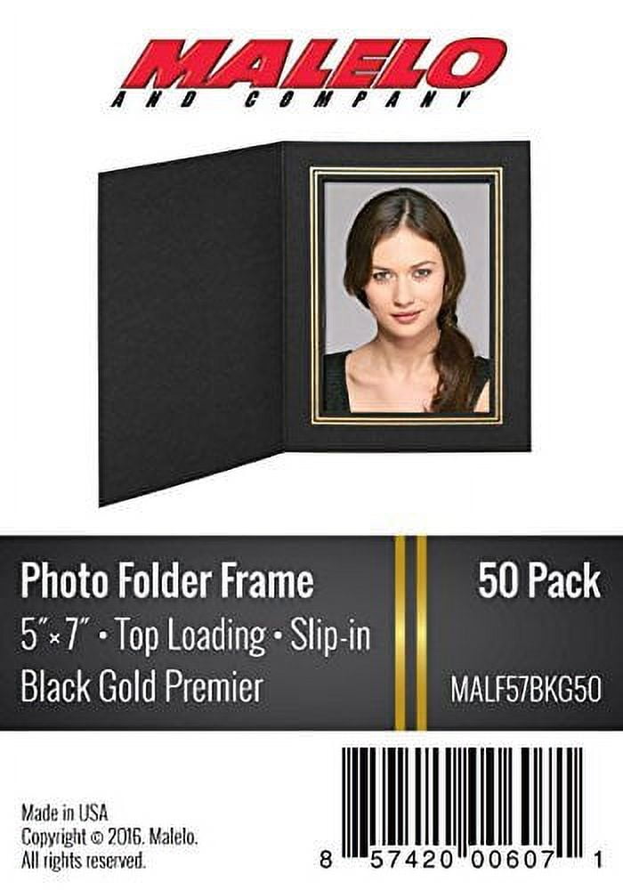 Black/Gold Cardboard Photo Folder Frame 5x7 - Pack of 50 - Walmart.com
