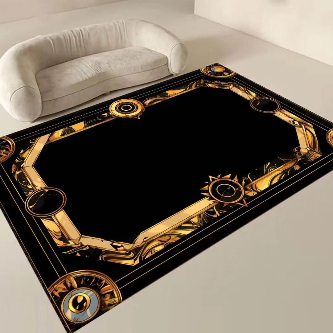Black Gold Carpets for Living Room Luxury Decoration Large Area Room ...
