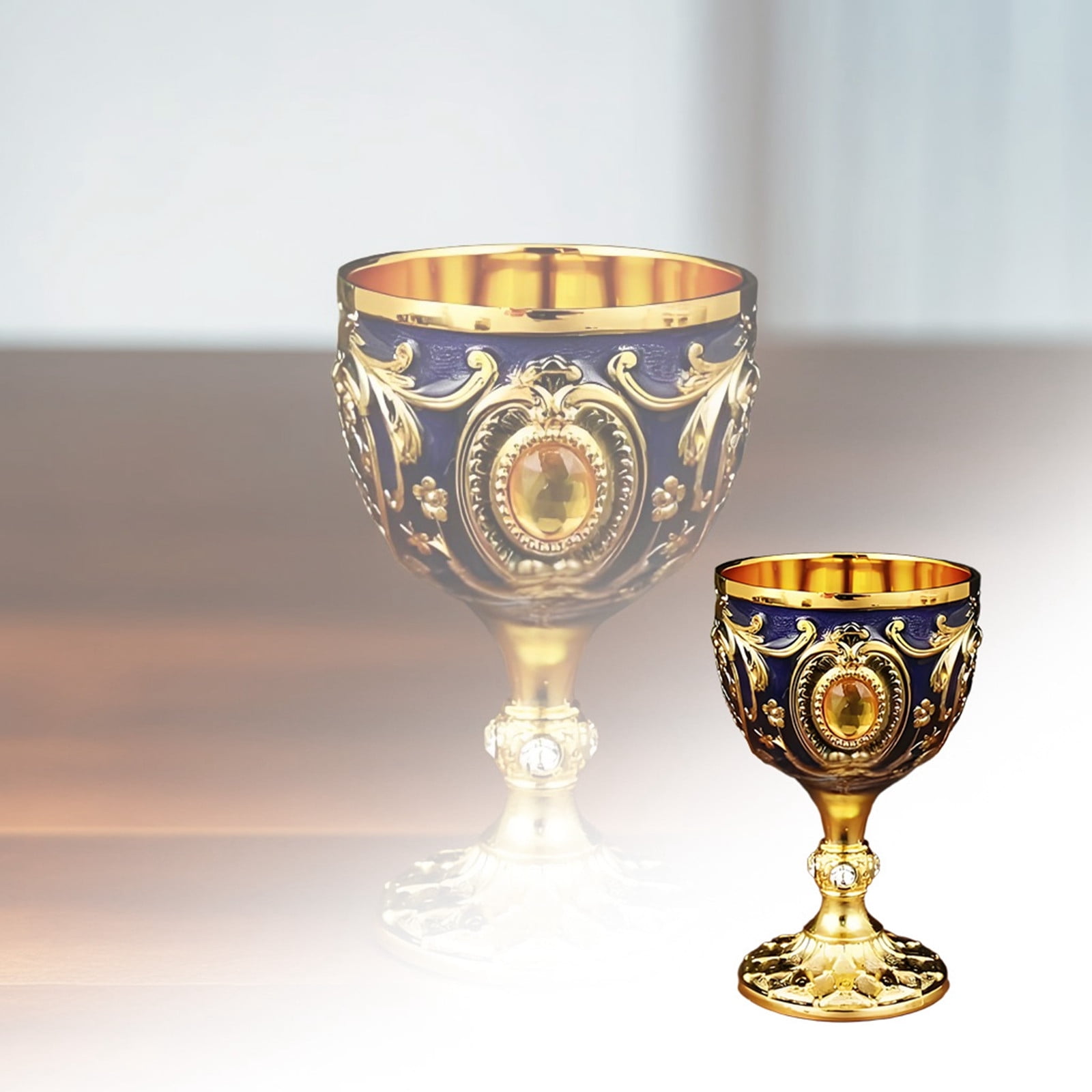Black Gold Chalice Goblet Delicate Retro Wine Cup Medieval Goblet Alloy ...