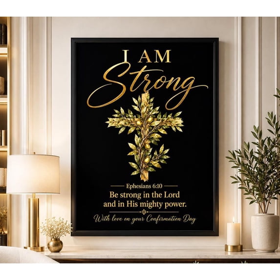 Black Gold Christian Wall Art, Olive Branch Cross Print, Unframed Paper ...