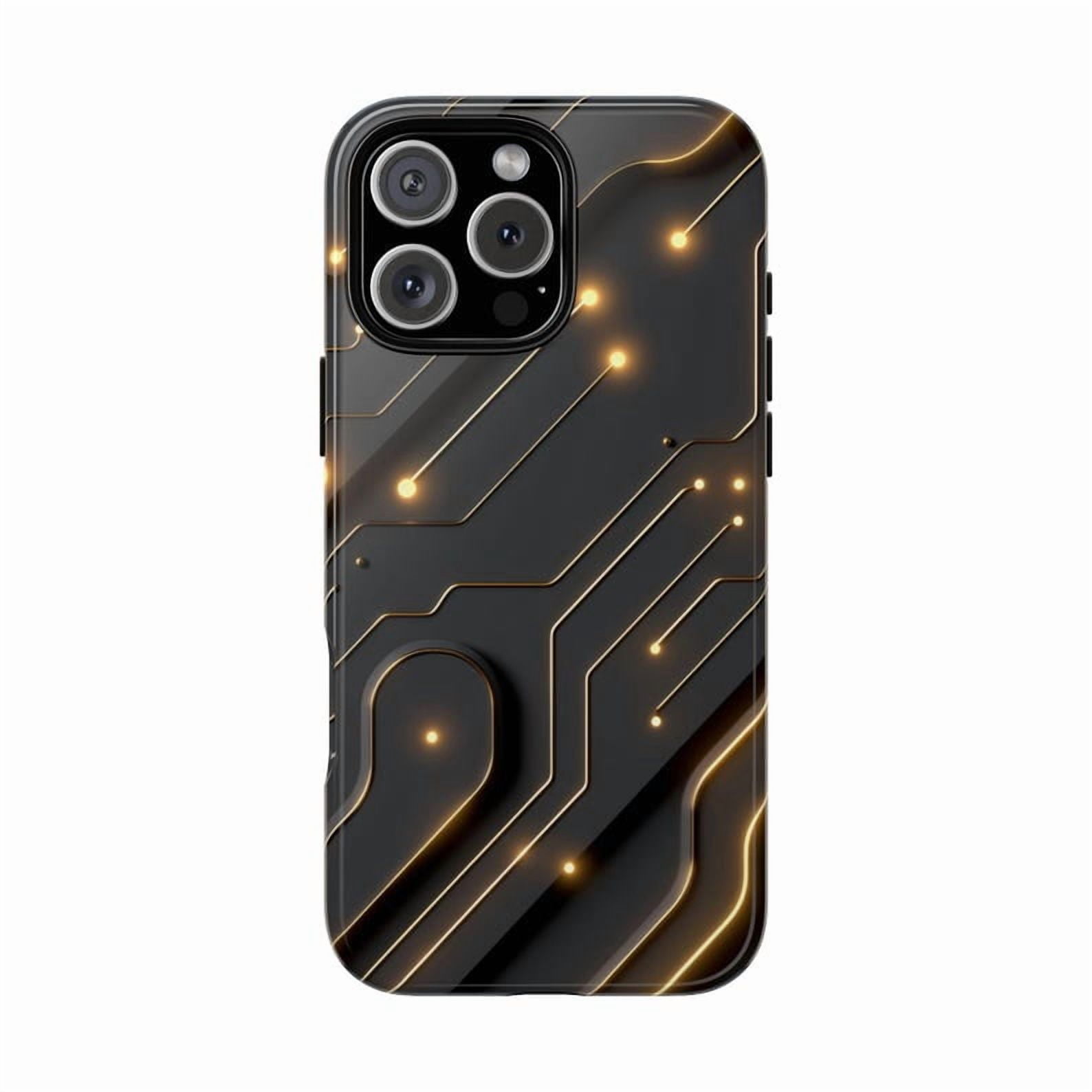 Black Gold Circuit Board Tech Electronic Pattern Case with iPhone 17 to ...