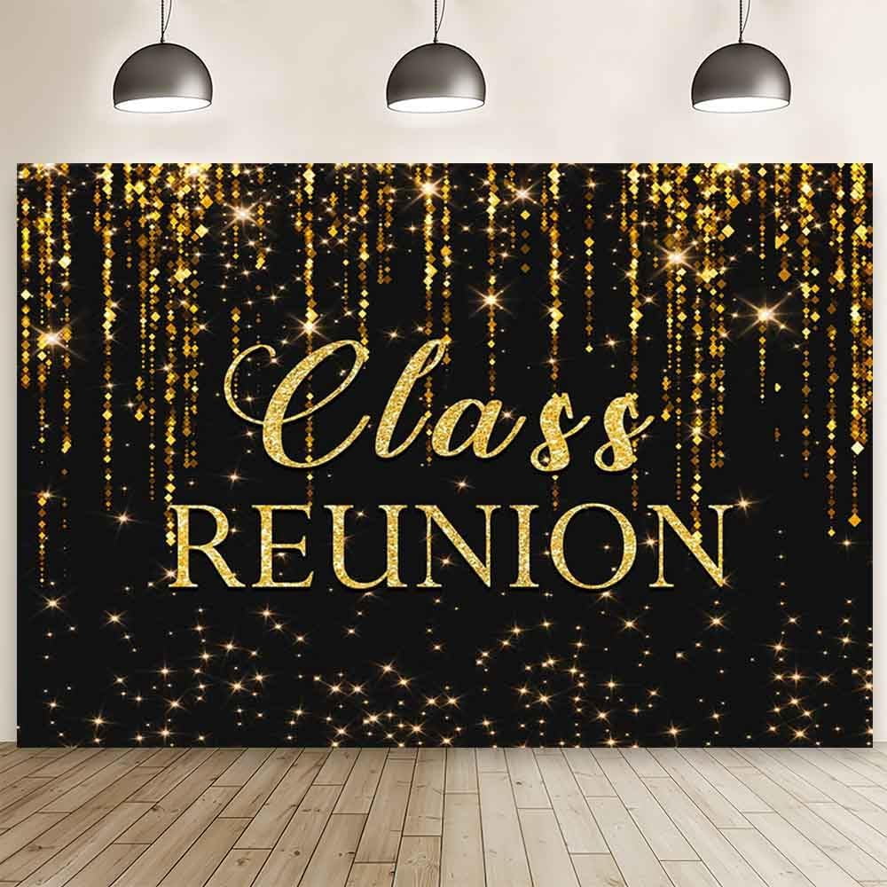 Black and Gold Class Reunion Beautiful Backdrop Welcome to The Class ...