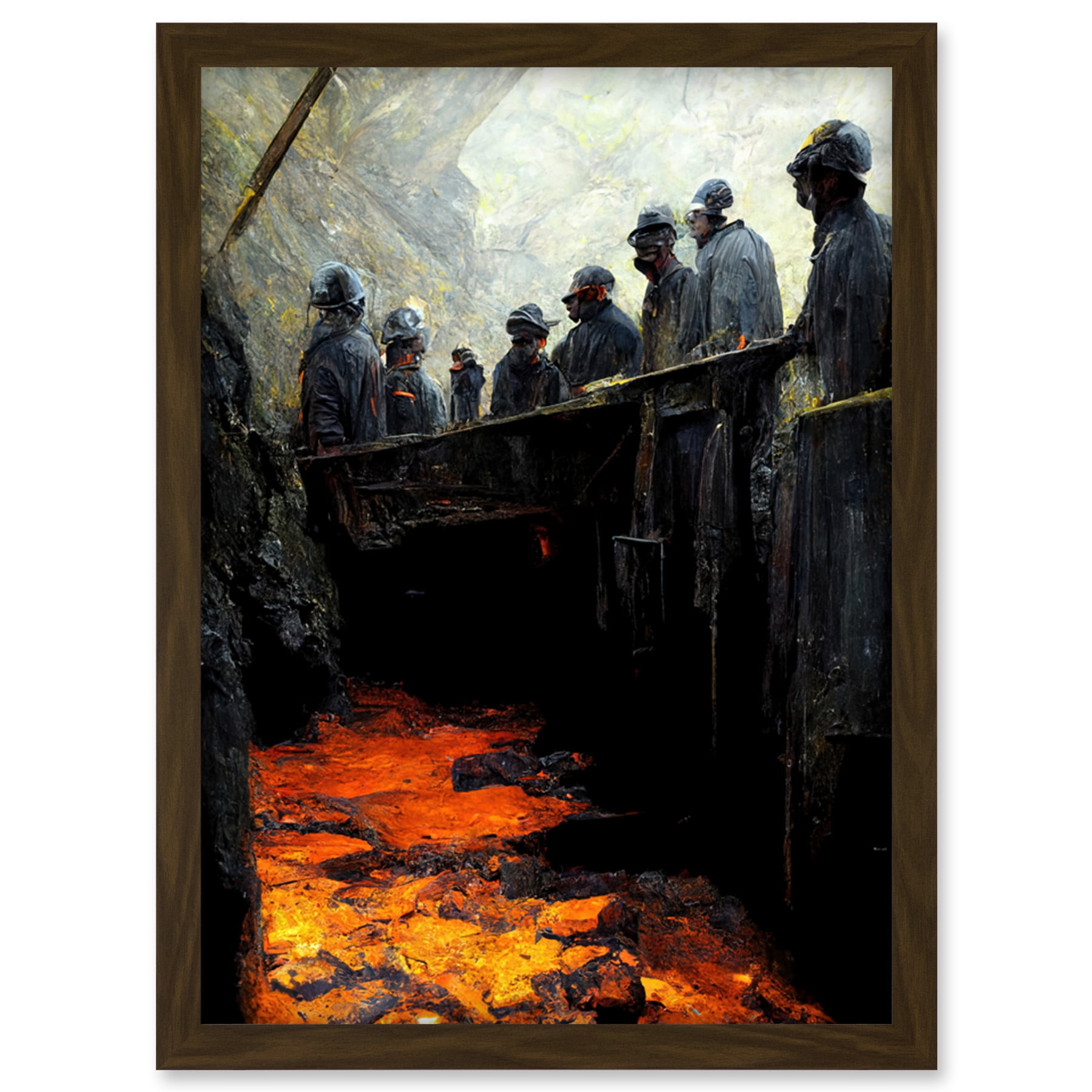 Black Gold Coal Miners Pit Bank Artwork Framed Wall Art Print A4 ...