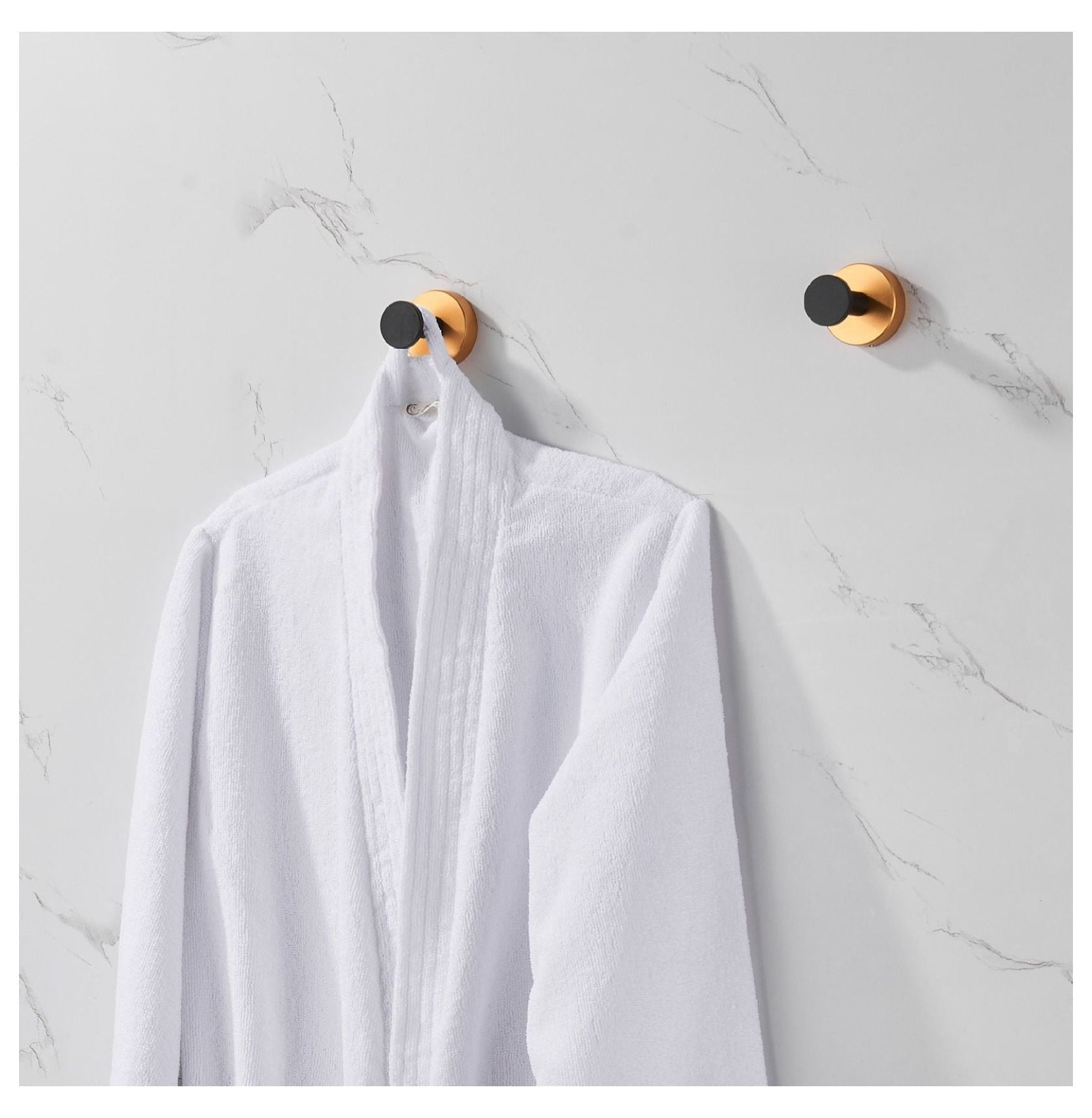 Black Gold Coat Hooks Wall Mounted - 2 Pack Round Base Towel Hooks for ...