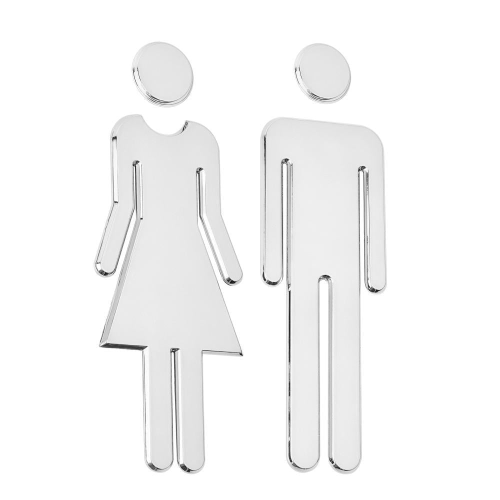 Black Gold Color Toilet Sign Plate Brass Wash Room Door Wall Label ...