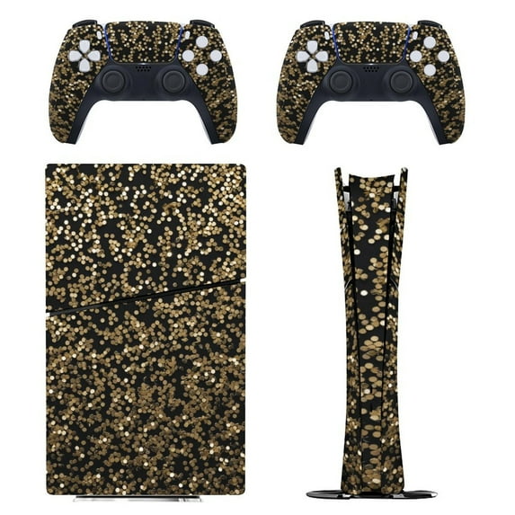 Black Gold Console Skin Bundle for PS5 Pro Slim Disc & Digital / PS4 ...