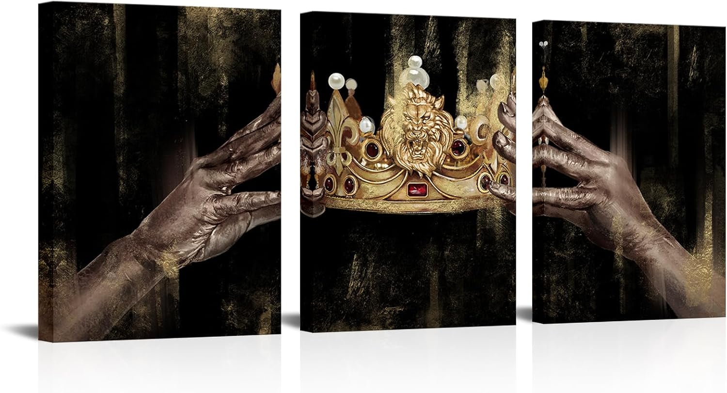 Black and Gold Crown Wall Art - African American Queen Coronation No ...