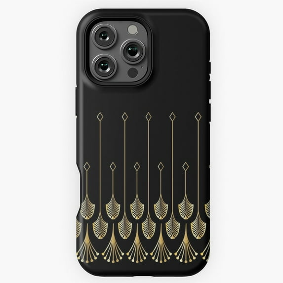 Black Gold Deco Print Elegant Retro Style Phone Case Compatible with ...