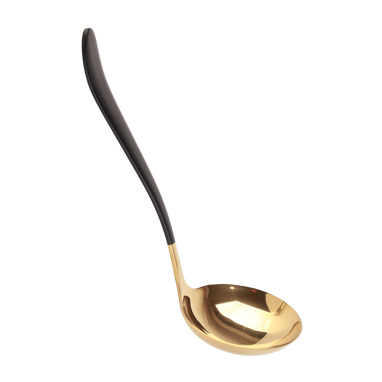 Black-Gold Deep Spoons, Durable for Use Stainless Steel Soup Ladles for ...