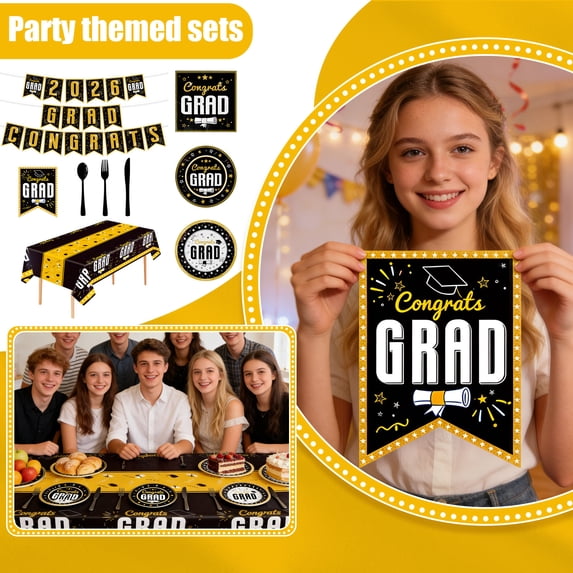 Black and Gold Disposable Plates for Party, 25 Count 7 Inch Black Paper ...