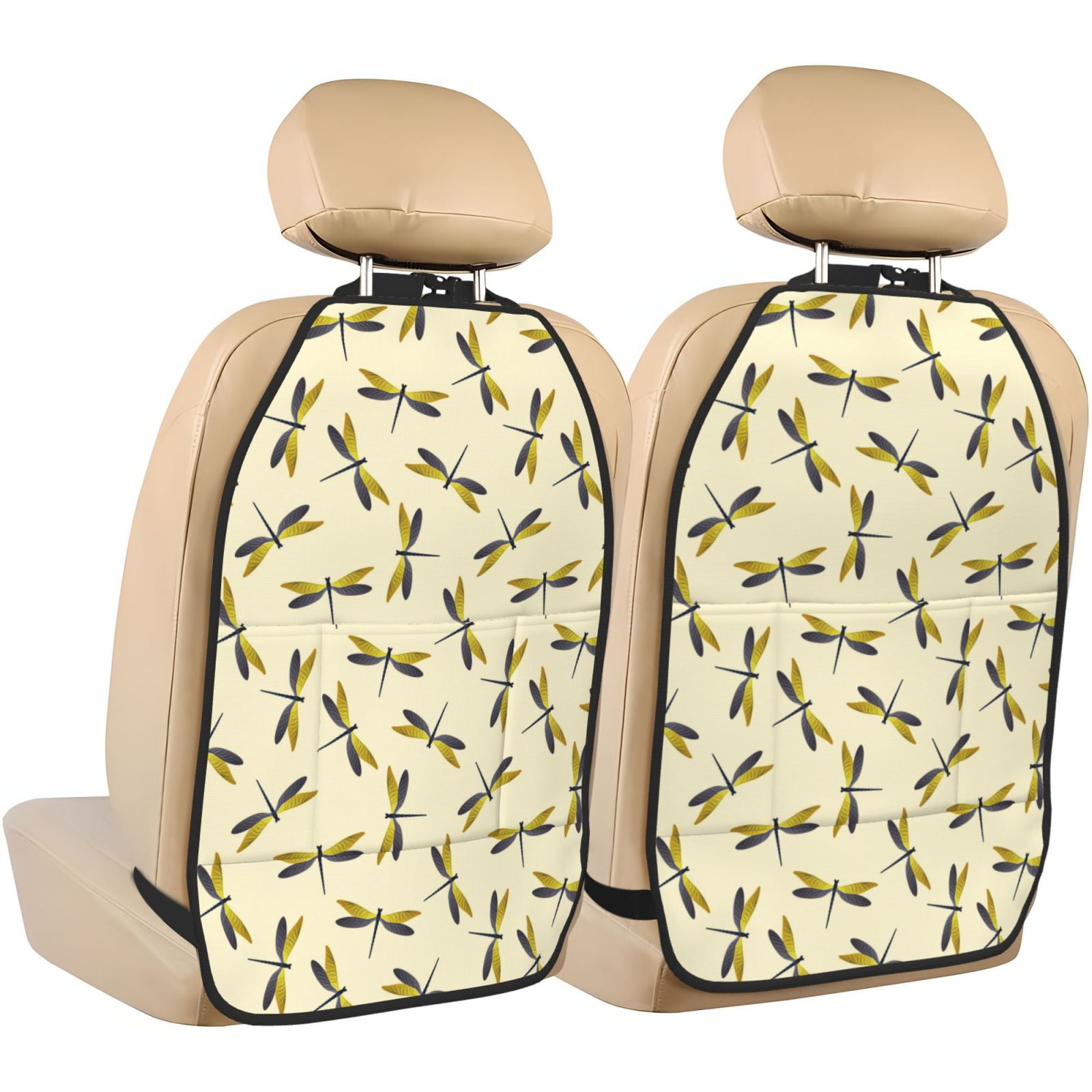 Black Gold Dragonfly Mats Back Seat Protectors, Car Seat Protector ...