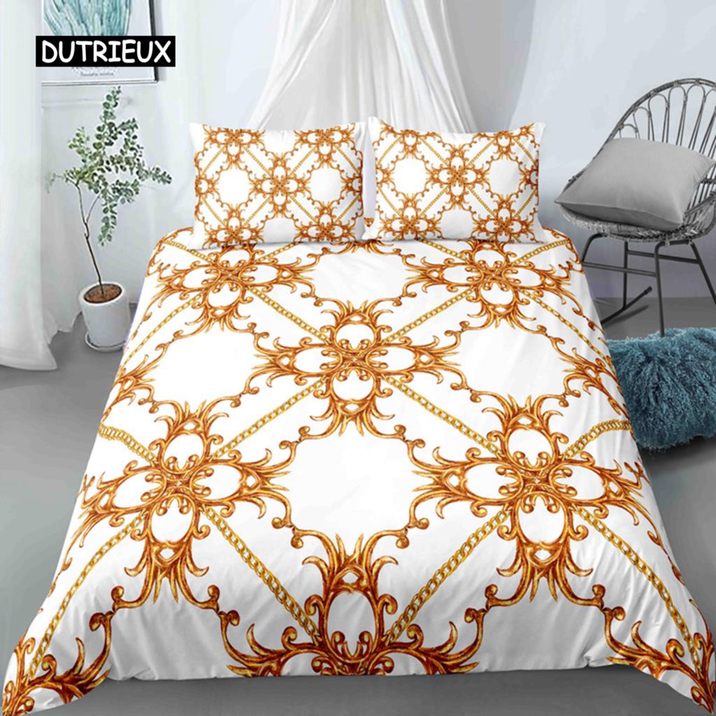 Black Gold Duvet Cover Set Luxury European Style Vintage Bedding King ...